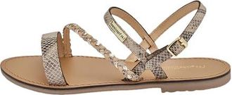 Les Tropeziennes LES TROPEZIENNES PAR M. BELARBI Femme BATRESSE Chaussures Ville Sandale, Beige-Serpent, 36