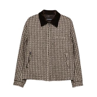 Dolce & Gabbana Gesteppte Jacke im Hahnentrittmuster - - Jackets - Herren - Braun - M