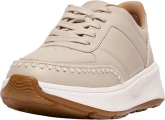 FitFlop geh&auml;kelt Sneaker f&uuml;r Damen, Leder, flach geformter Absatz (Beige)