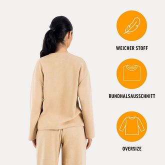 Smilodox Longsleeve Sirel, Langarmshirt Oversize Fit mit Rundhalsausschnitt, Sport Weiche Baumwolle, L&auml;ssige Silhouette, Rundhalsausschnitt, Alltag