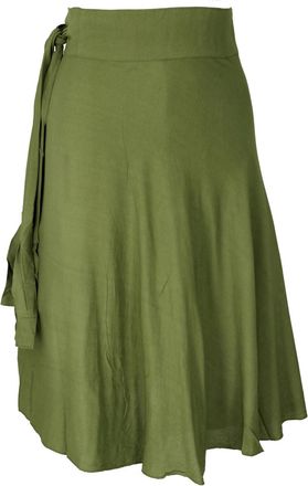 Guru Shop Leichter Wickelrock, Boho Sommerrock - Lemon, Damen, Synthetisch