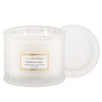 La Jol&iacute;e Muse LA JOLIE MUSE Jasmin-Kerze, Aroma-Kerzen f&uuml;r zuhause, gro&szlig;e 2-Docht-Soja-Kerze, Duftkerze Geschenk, sauber brennende Kerzen, ca. 340 g (12oz)