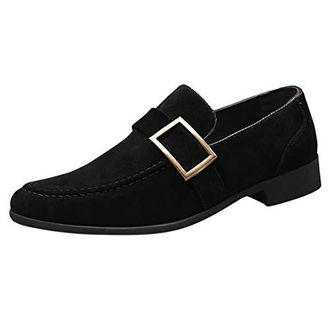 Generic Chaussures habill&eacute;es pour homme - Mocassins habill&eacute;s en cuir pour homme - Chaussures haricots &agrave; enfiler avec fermeture &agrave; boucle - Mocassins &agrave; bout poi