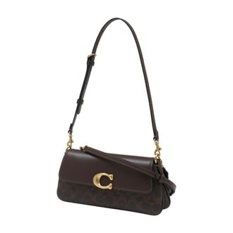 Coach Womens Shoulder Bag Brown Canvas