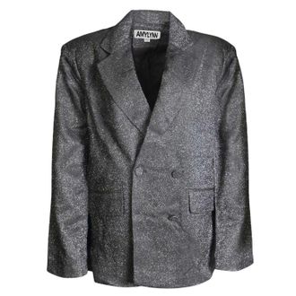 Amy Lynn AmyLynn - Ezra Blazer f&uuml;r Damen, Zweireihig (Silber)
