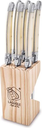 Laguiole Steakmesser Premium Line, 1,8mm Dicke, 6-teilig, Perle