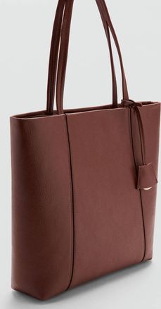 Mango Shopper-Bag mit Henkel mittelbraun - Damen - Einheitsgr&ouml;&szlig;e - MANGO