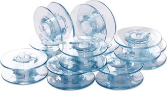 DOITOOL 10 Stück Teiliges Blaue Kunststoff Nähmaschinenspulen Langlebige Unterfadenspulen Kompatibel mit Meisten Haushaltsnähmaschinen Praktische und Vielseit