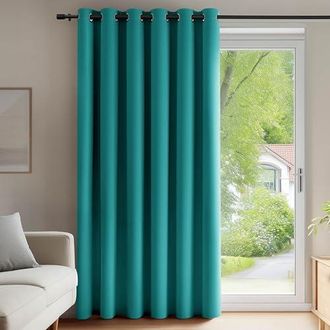 Deconovo Rideaux Occultants Isolant Thermique Anti Froid, 203X214 CM (Largeur X Hauteur), Rideaux pour Salon et Chambre, Design Moderne &agrave; Oeillets, Turquoise, 