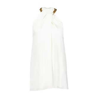Stella McCartney Ethereal Chain Silk Halterneck Top - - Tops - Damen - Wei&szlig; - XS