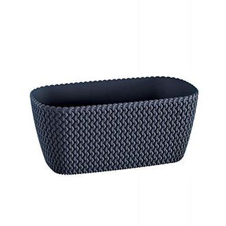 Prosperplast Rechteckiger Topf 7.4l Prosperplast Splofy aus Kunststoff in Anthrazitfarbe, 39,7 (L&auml;nge) x 18 (Breite) x 14,5 (hoch) cm