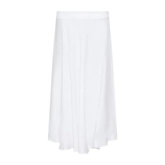 Marella Femme, Jupes, Blanc, Taille: 36 FR Gonna in lino natt&eacute;