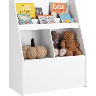 SoBuy Sobuy - KMB83-W &Eacute;tag&egrave;re de Rangement Enfant pour Jouets et Livres, Meuble de Rangement pour Chambre dEnfants, Biblioth&egrave;que avec 2 Compartiments