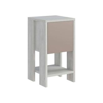 Dmora Nachttisch Draco 30x30x55 cm Wei&szlig; 2 B&ouml;den Klapp&ouml;ffnung