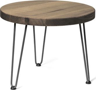 Lamofootwear Manufaktur Couchtisch rund aus Holz 50 cm | Beistelltisch Couch | Nachttisch Holz, Wohnzimmertisch klein, Kaffeetisch | Stärke: 40 mm, Farbe: Nussbaum