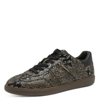 Tamaris Sneaker TAMARIS, Damen, Gr. 36, schwarz snake, Lederimitat, Textil, Reptilienpr&auml;gung, Schuhe Sneaker, Freizeitschuh, Halbschuh, Schn&uuml;rschuh mit gepols