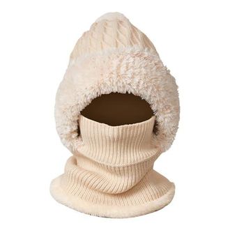 Generic Humdcdy Chapeaux dhiver en tricot pour femme - Écharpe à capuche chaude 3D | Bonnet tricoté respirant - Pour le ski, lintérieur et lextérieur, lhiver,