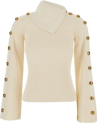 Elisabetta Franchi Femme, Pulls, Blanc, Taille: 38 FR Haut en maille
