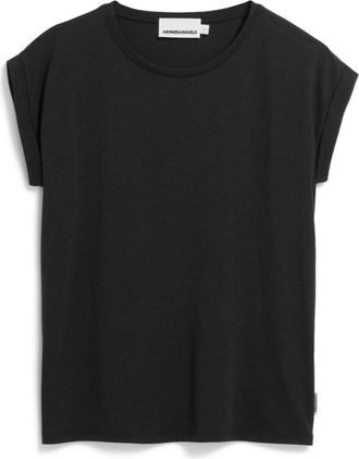 Armedangels Damen T-Shirt aus Tencel Lyocell Mix JILAANA Regular Fit Black