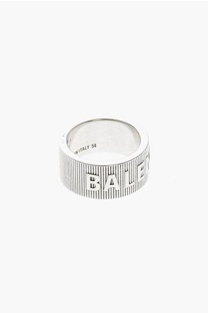 Balenciaga Silver Band Ring with Logo size 54