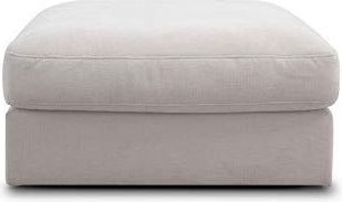 Cavadore Hocker Fiona/ XXL-Fußbank, Polsterbank im modernen Design / 97 x 48 x 97 / Webstoff beige