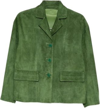 Salvatore Santoro Femme, Vestes, Vert, Taille: 36 FR Leather Blazer