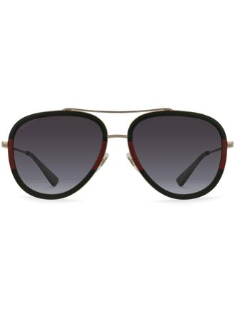Gucci lunettes de soleil &agrave; monture aviateur - Vert