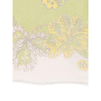 La DoubleJ Floral Silk-Modal Scarf - Green