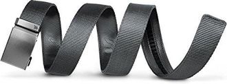 Mission Belt Ceinture &agrave; Cliquet en Nylon pour Homme - Sans Trou, Boucle M&eacute;tallique 40mm - Tactical - Gunmetal Buckle/Gray Nylon Strap, Extra Large (39-42)