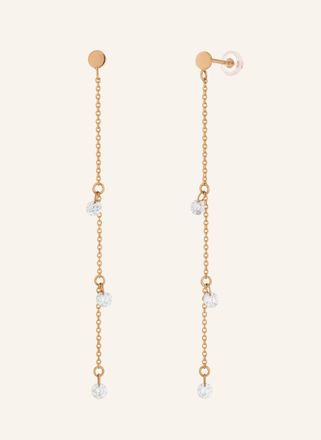 Leaf Ohrh&auml;nger Pure Chain Aus 18 Karat Ros&eacute;bgold Mit Diamanten rosegold