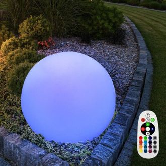 Globo Lighting Lampe boule piquet de sol lampe enfichable décoration de jardin lampe boule éclairage extérieur, câble inclus, télécommande dimmable, led rvb 8,5W