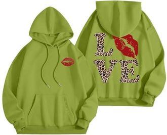 Generic Sweat à capuche à manches longues pour femme 2026, Vert, XXL