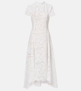 Oscar De La Renta Midikleid aus Guipure-Spitze