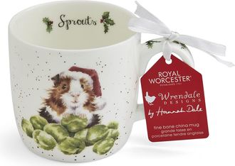 Wrendale Designs Sprouts (Meerschweinchen) Einzelbecher, Weiß