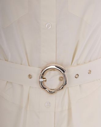 Liu Jo Poplin Chemisier with Adjustable Belt Dress - Beige