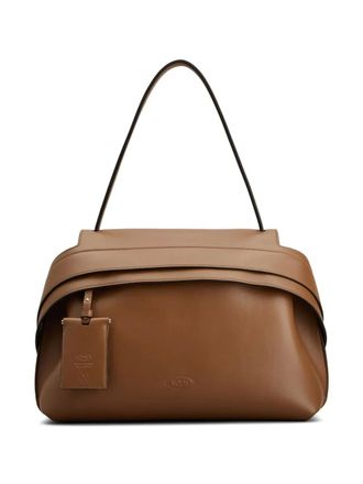 Tod's sac porté épaule en cuir à rabat - Marron
