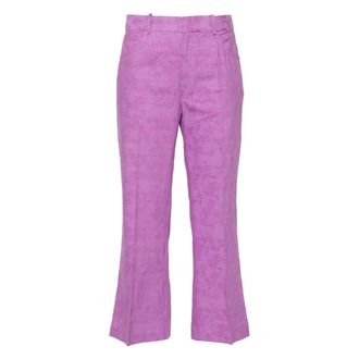 Rodebjer Miso Stripe Pants Slim Cropped - - Trousers - Damen - Lila - S