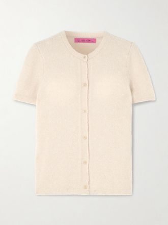 The Elder Statesman Cardigan Aus Boucl&eacute; Aus Einer Woll-seidenmischung - Wollwei&szlig;