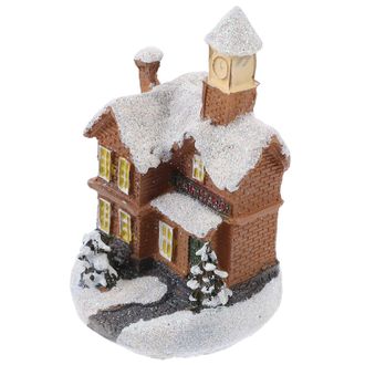 Cabilock Miniaturhaus aus Kunstharz in Weihnachtsform Kleine Weihnachtshaus-Dekoration Festlicher Schmuck f&uuml;r Weihnachtsbaum und Party als Tischdeko oder Gesch