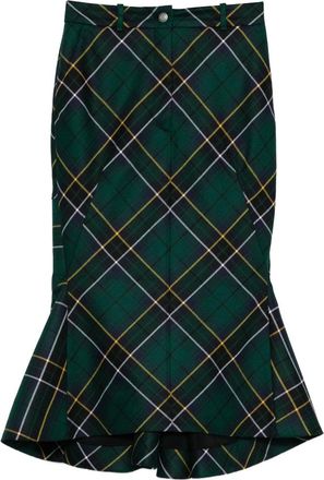 Alexander McQueen Kickback-detail Plaid Skirt