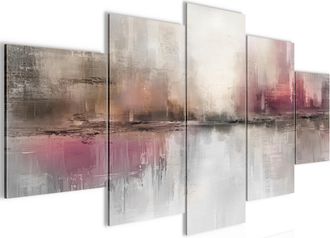 Runa Art Bild Wohnzimmer Schlafzimmer Abstrakt 5 Teilig Kunst Rosa Grau Wandbilder auf Vlies Leinwand 053453b