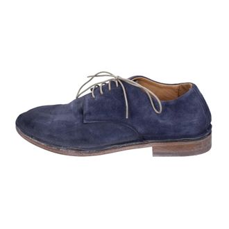 Moma Elegante Schn&uuml;r-Ballerinas aus Wildleder - - Shoes - Damen - Blau - 37 EU