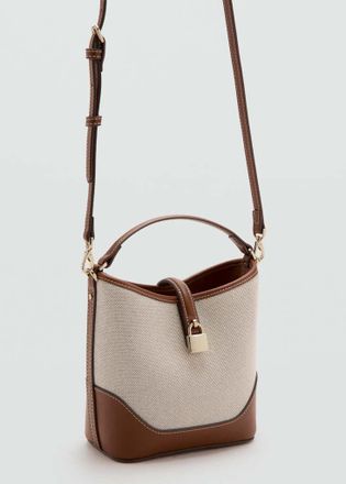 Mango Bucket Bag aus Canvas mit Kontrastdetails mittelbraun - Damen - Einheitsgr&ouml;&szlig;e - MANGO