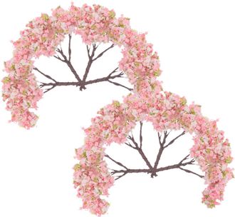 Healifty 8stücke Miniatur-straßenbäume Modell Für Sandtabelle Landschaft Grüne Kirschblüten Bäume Künstlich Garten Dekoration Modellbahn Architekturbaum