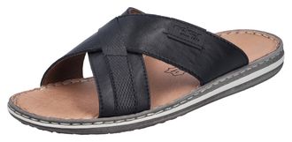 Rieker Pantolette RIEKER, Herren, Gr. 42, schwarz, Leder, unifarben, Schuhe Pantolette, Sommerschuh, Strandschuh, Schlappen, Hausschuh mit Label, Topseller
