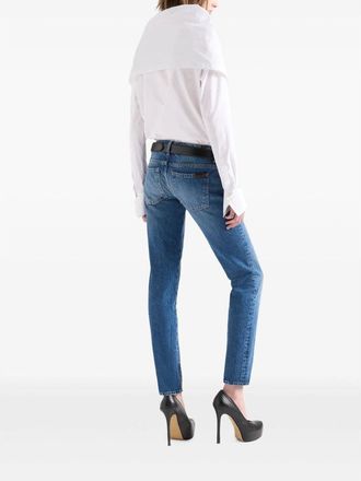 7 For All Mankind High-Neck Cotton Shirt - White