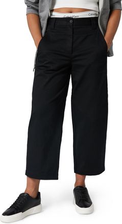 Calvin Klein Jeans Damen Stretch Cotton Twill Barrel Leg LV044D662G Freizeithose, Schwarz (Black), M, Schwarz (Black), M