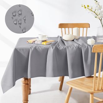 Deconovo Outdoor Tischdecke Abwaschbar Gartentischdecke Wasserabweisend Wasserdicht Garten Tischtücher Tischdecke Gartentisch Wetterfest für Esszimmer Küche Wo