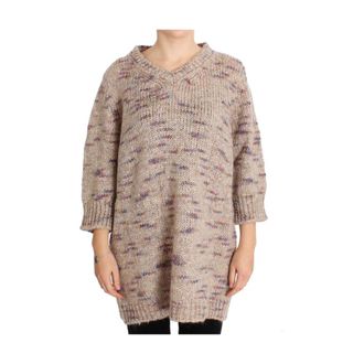 Pink Memories Wollmischung Strick Oversize Pullover - - Knitwear - Damen - Beige - S