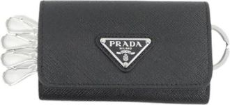 Prada Pre-owned &Eacute;tui &agrave; cl&eacute;s Ottagon Saffiano - Femme - Pre-owned - Noir - Taille: ONE Size